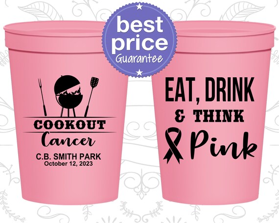 Breast Cancer Plastic Cups, Breast Cancer Awareness Party Favors ...