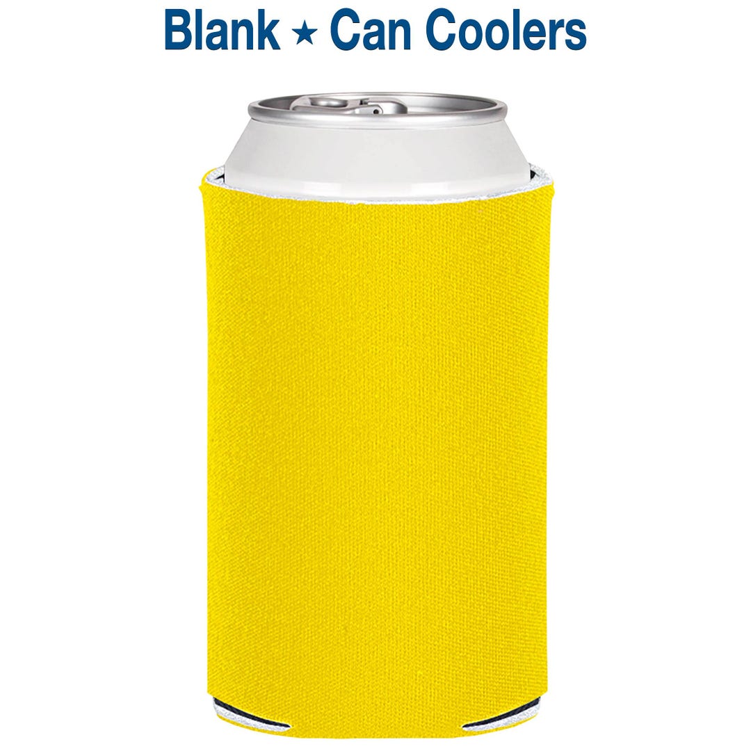 100 Pack - Blank Can Coolers Yellow Blank Coolers Foam Can Holders ...