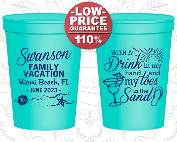Family Vacation Cups Vacation Favors Vacation Party Favors | Etsy