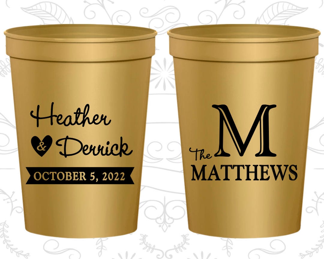 Gold Stadium Cups, Gold Cups, Gold Party Cups, Gold Wedding Cups 02 - Etsy
