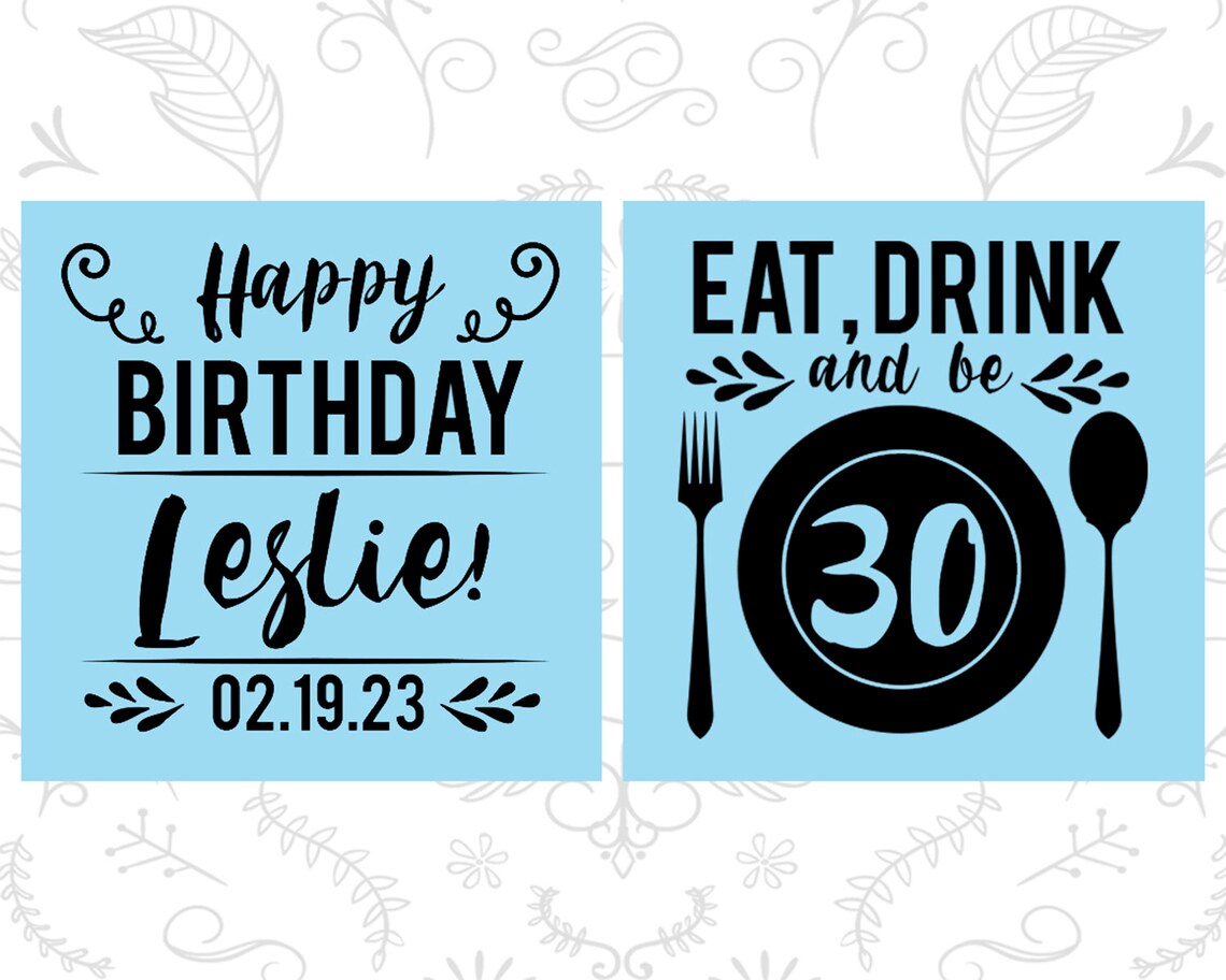 30th Birthday 30th Birthday Party Eat Drink and Be 30 Happy - Etsy