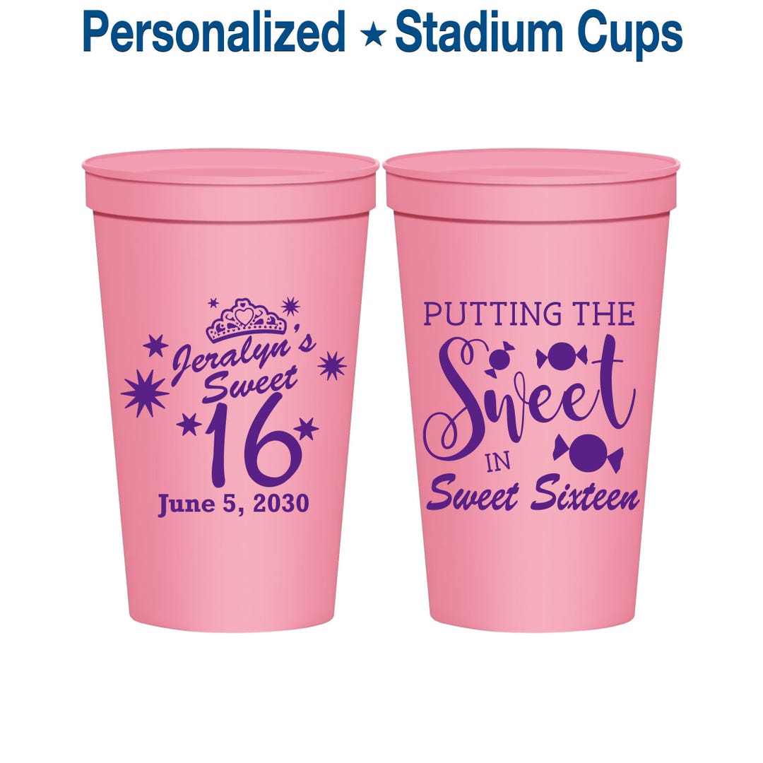 16th Party Favor Cups, Sweet 16 Party, Sweet Sixteen, Party Favor Cups ...
