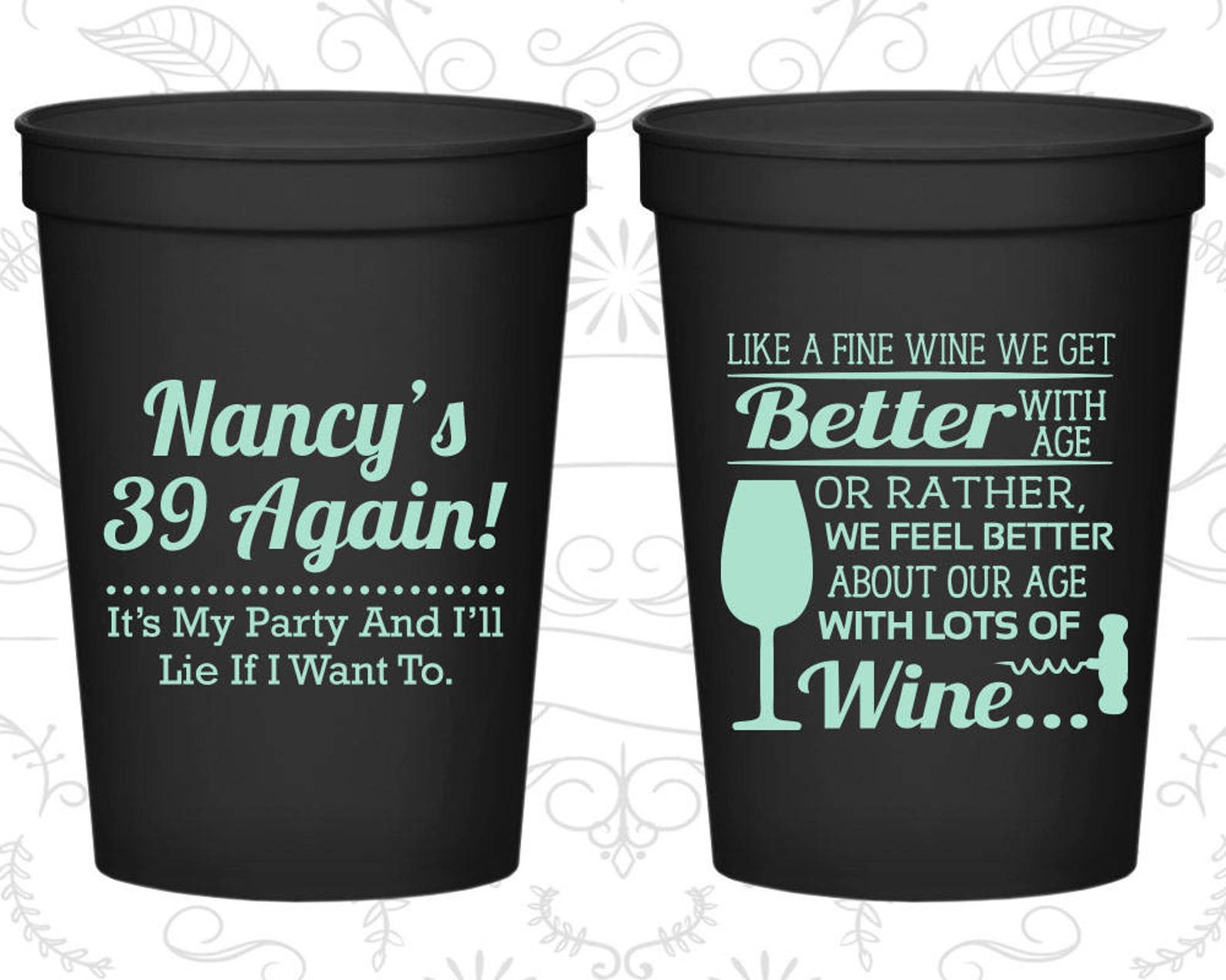 40th Birthday Party Cups Promotional Birthday Cup Favors 39 - Etsy