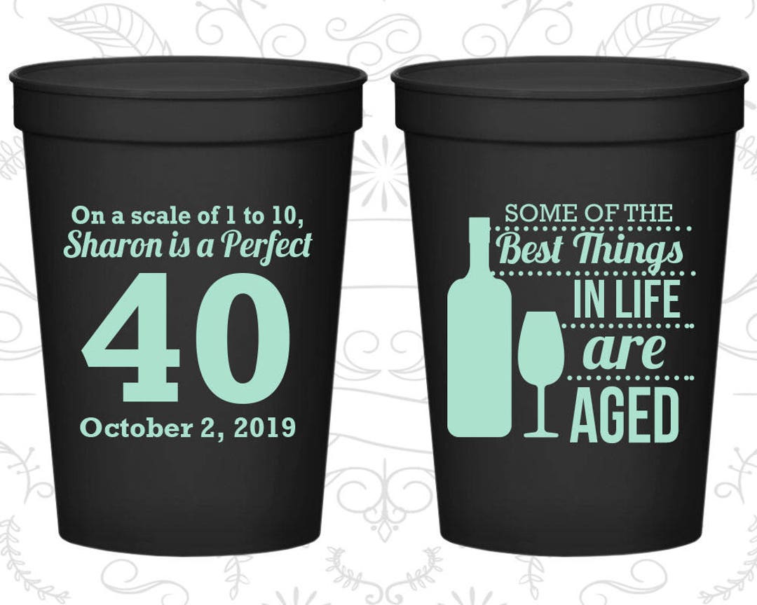 40th Birthday Cups Birthday Cups Some of the Best Things in - Etsy