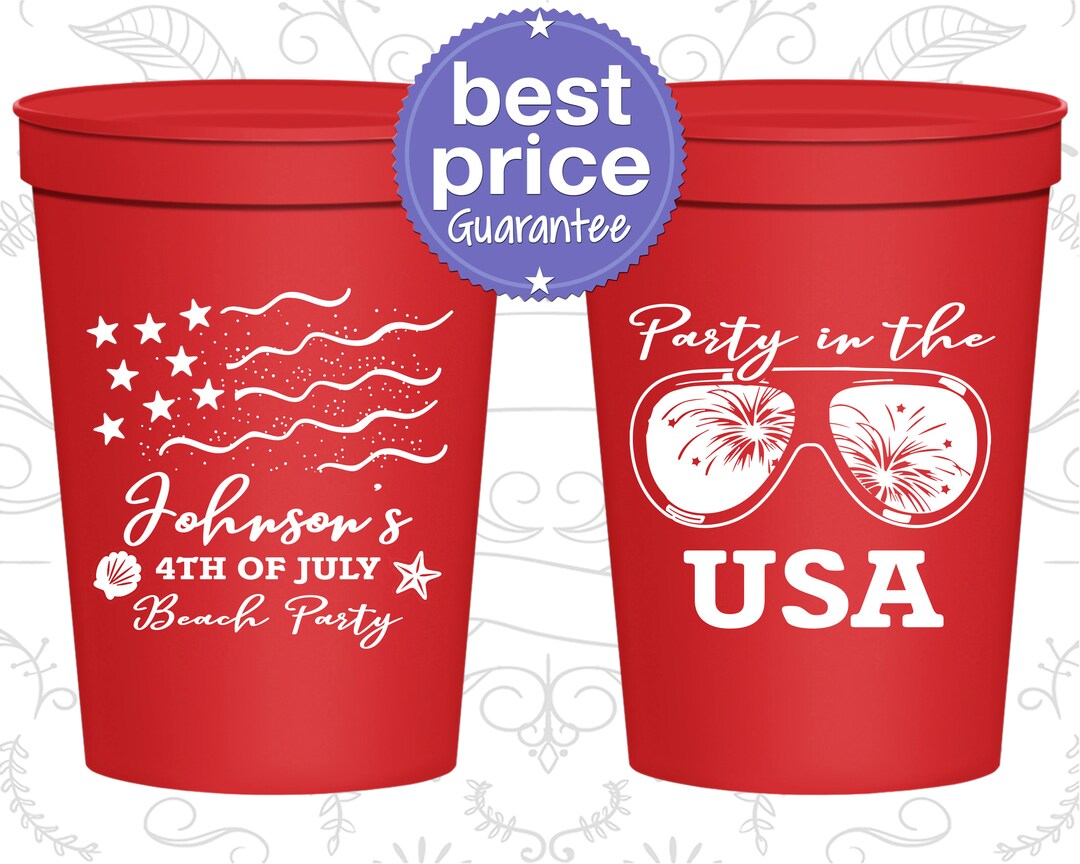 4th of July Cups, 4th of July Gift, July 4th Party Favors, Fourth of ...