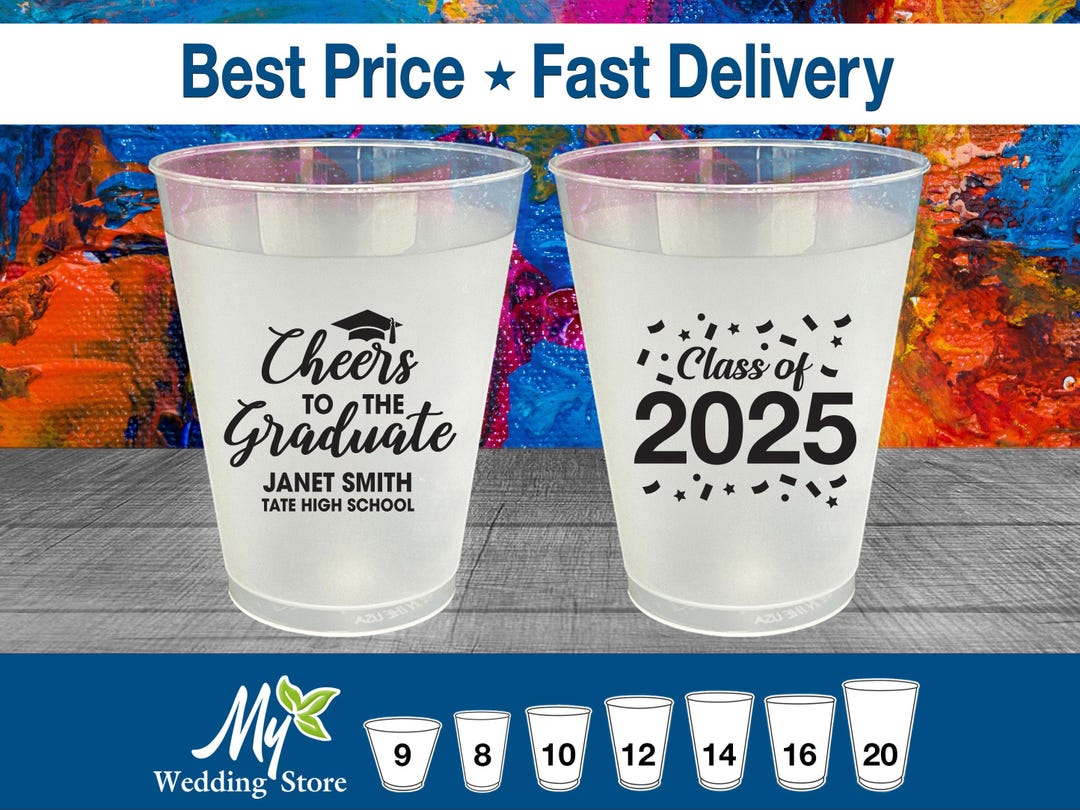Graduation Frosted Cups, Graduation Party Favors, Grad Party, College ...