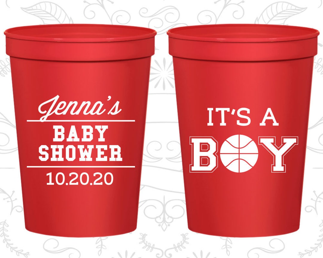 It’s a Boy Cups, Custom Baby Shower Cups, Basketball Baby Shower Cups ...