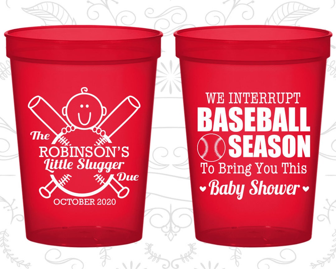 Baseball Baby Shower Cups, Personalized Baby Shower Cups, Little ...