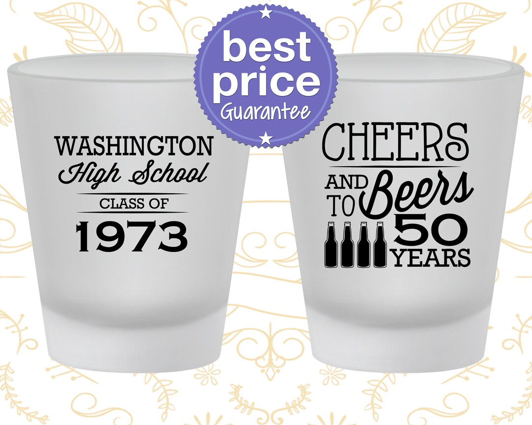 High School Reunion Shot Glass, Class of 1974 Reunion, 50 Year Reunion ...