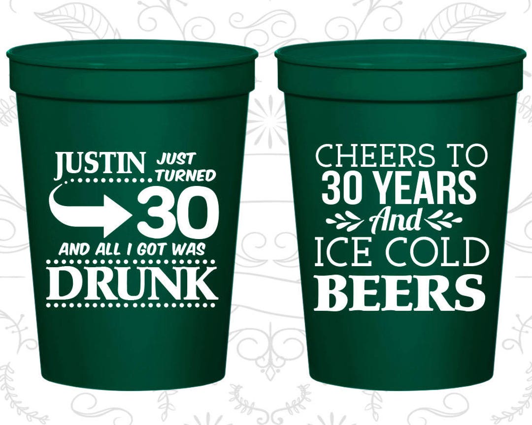 30th Birthday Party Cups, Promotional Birthday Party Cups, Cheers to 30 ...
