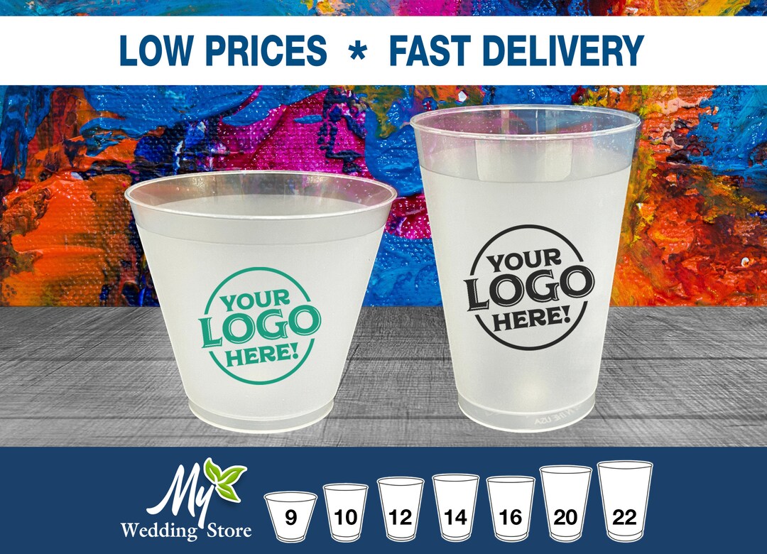 Custom Printed Frosted Cups, Personalized Cups, Shatterproof, Frost ...