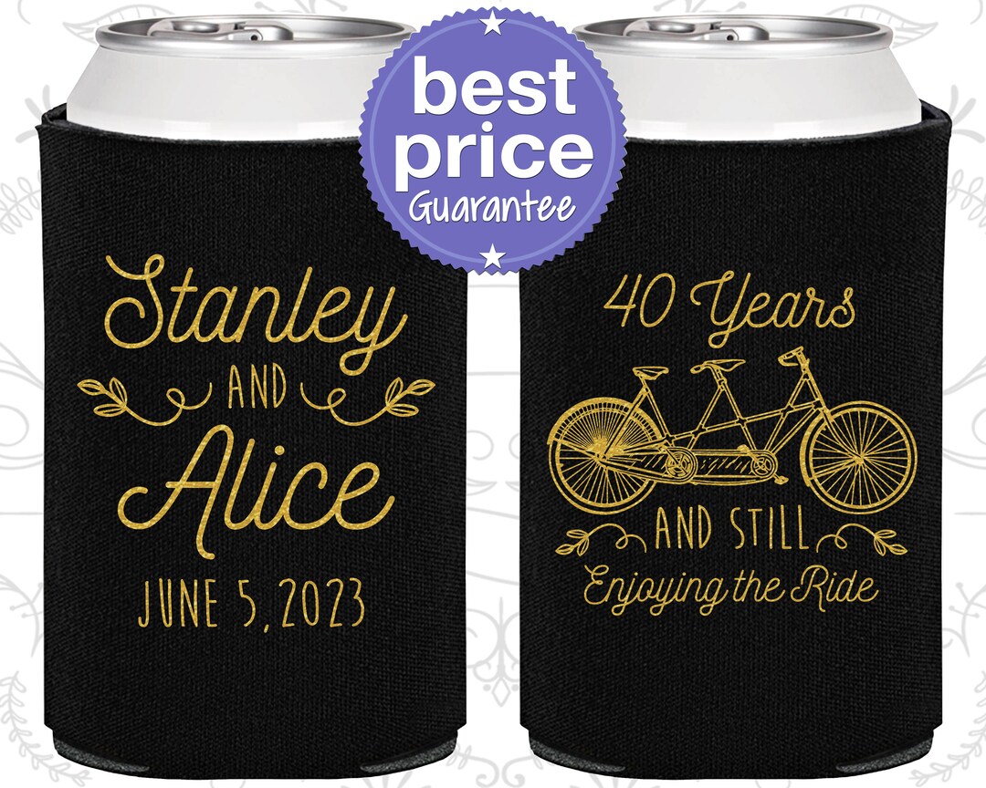 40th Wedding Anniversary Party Favors, Anniversary Can Coolers ...