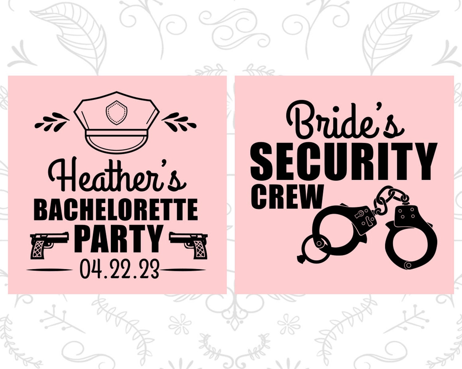 Brides Security Crew Custom Bachelorette Party Police | Etsy