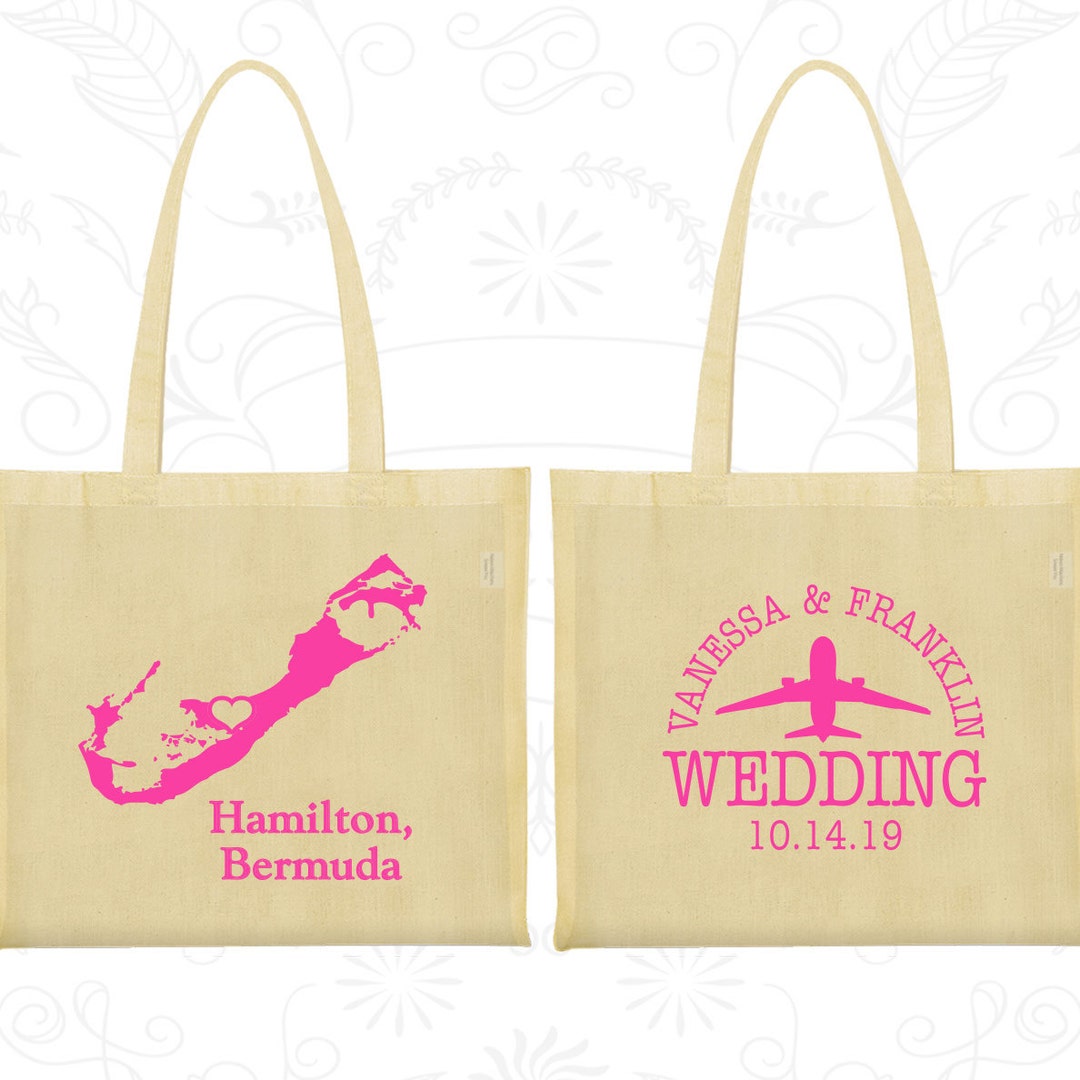 Bermuda Tote Bags, Bermuda Wedding, Customized Cotton Bags, Destination ...