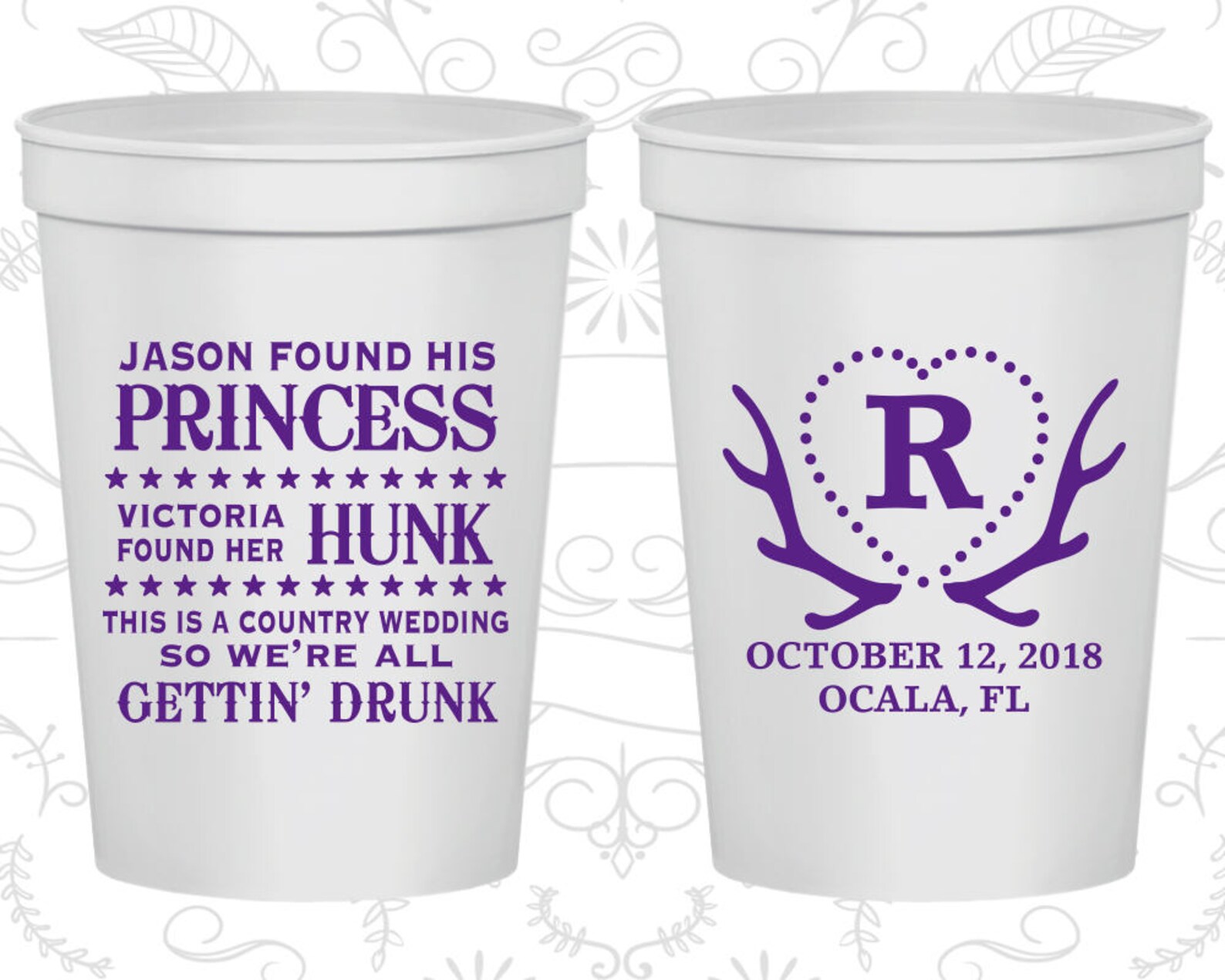 Monogrammed Cups Monogram Cups Monogram Wedding Cups | Etsy