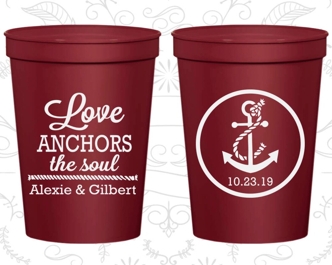 Love Anchor the Soul, Cups, Anchor Cups, Nautical Cups, Customizable ...