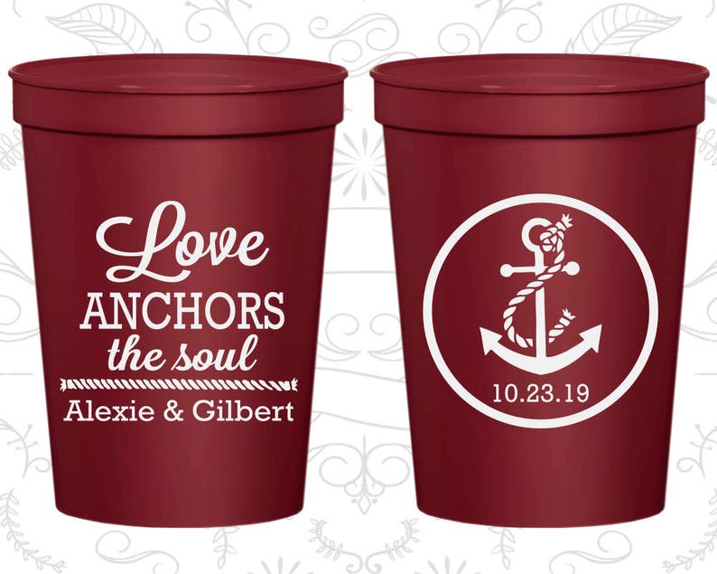 Love Anchor the Soul Cups Anchor Cups Nautical Cups - Etsy