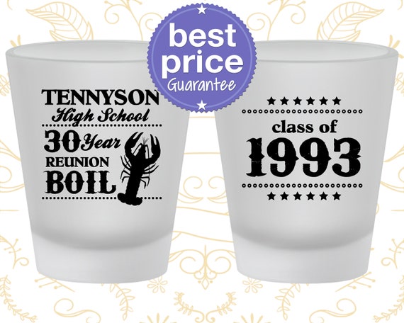 High School Reunion Shot Glasses, Class of 1992 Reunion, 30 Year ...