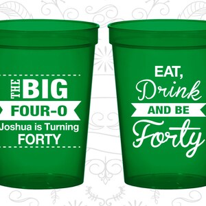 40th Birthday Cups Personalized Plastic Birthday Cups the - Etsy