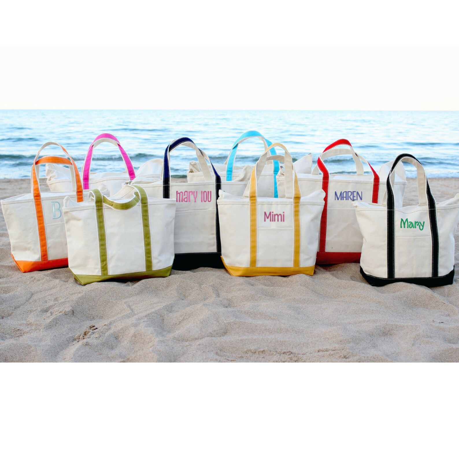 Custom Beach Bag Tote, Embroidered Tote Bag, Monogrammed Bridesmaid ...