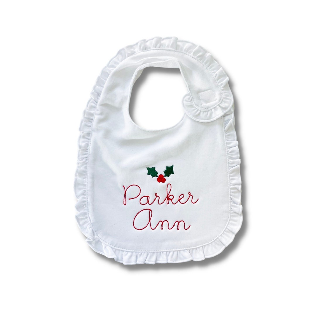 Personalized Christmas Bib, Baby Bib, Name Holiday Baby Bib, Custom Bib ...
