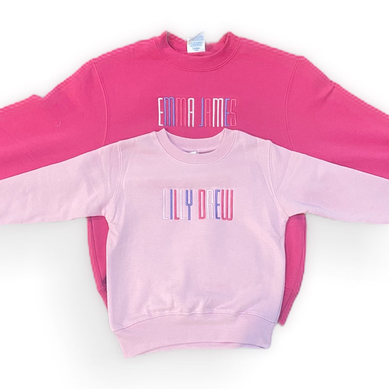 Personalized Kids Crew Neck Sweatshirt Personalized Monogram - Etsy