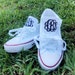 Monogram Canvas Sneaker Shoes, Personalized Womens Shoes, Ladies Canvas ...