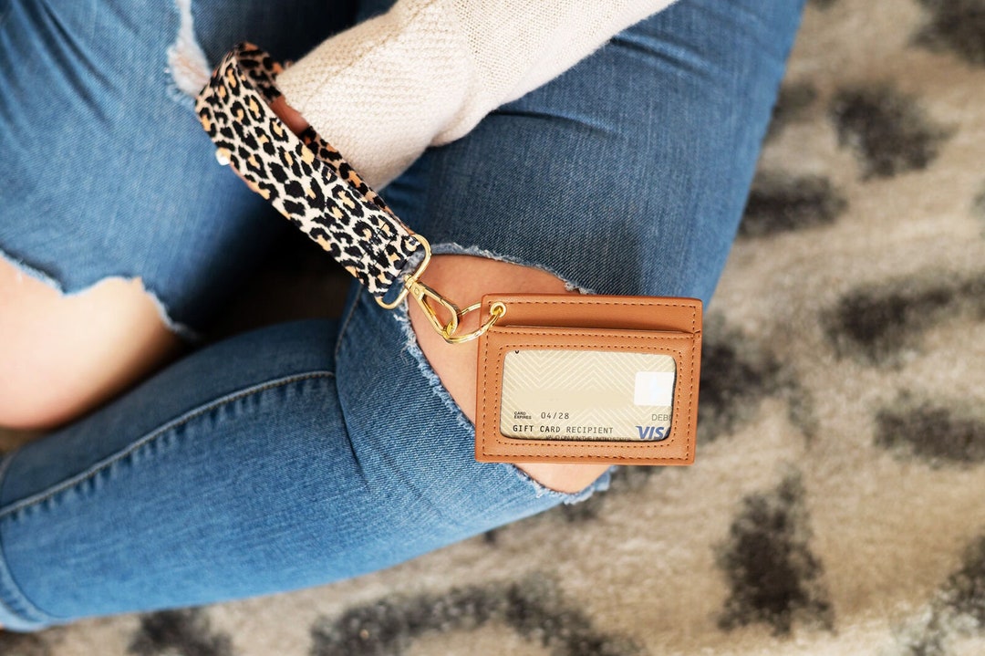 Key Ring & ID Card Holder, Keychain Wallet for Women, Wristlet Wallet ...