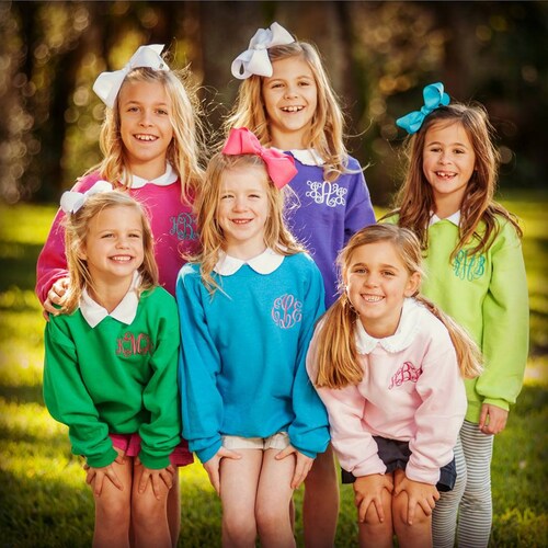 Personalized Kids Crew Neck Sweatshirt Personalized Monogram - Etsy