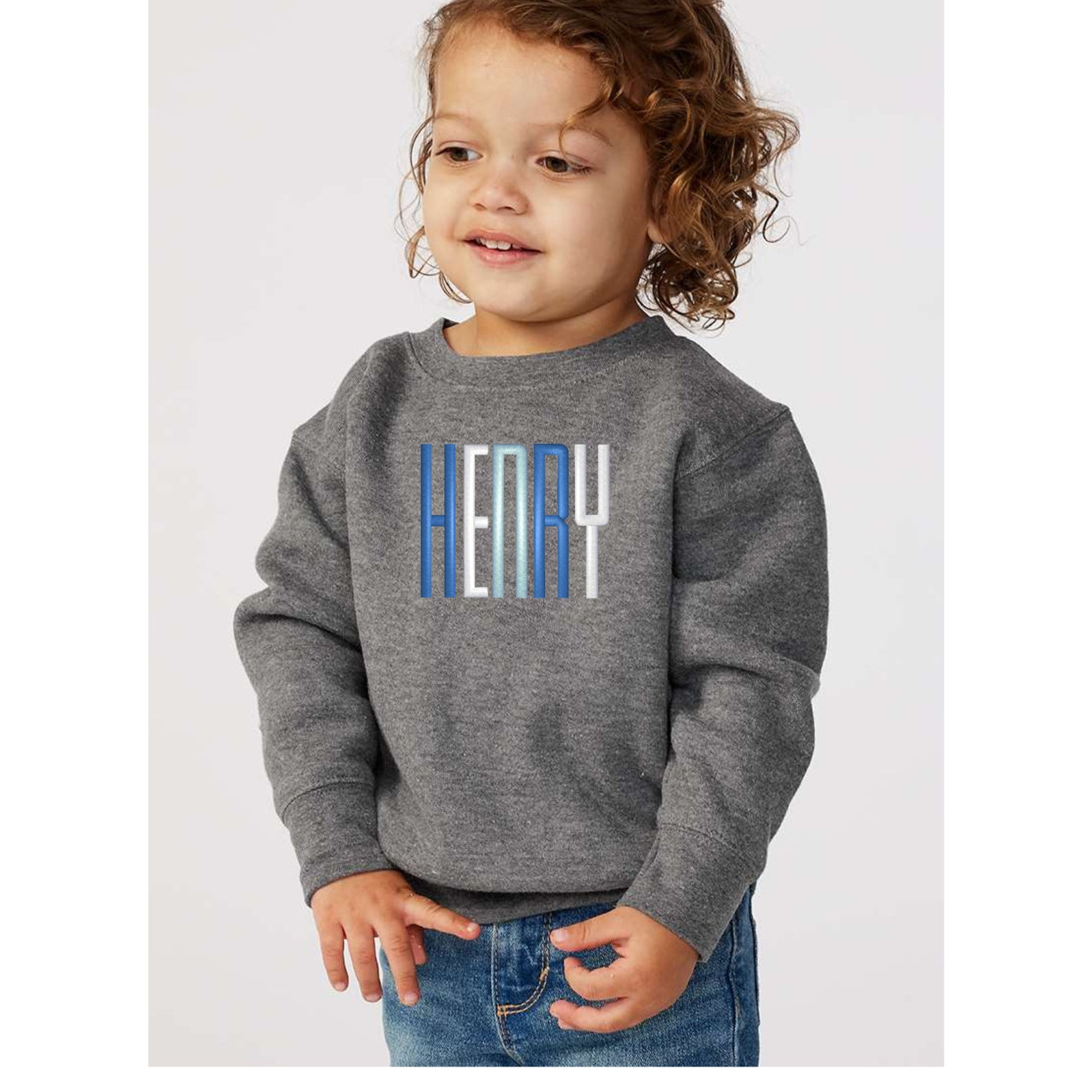 Personalized Kids Crew Neck Sweatshirt Personalized Monogram - Etsy