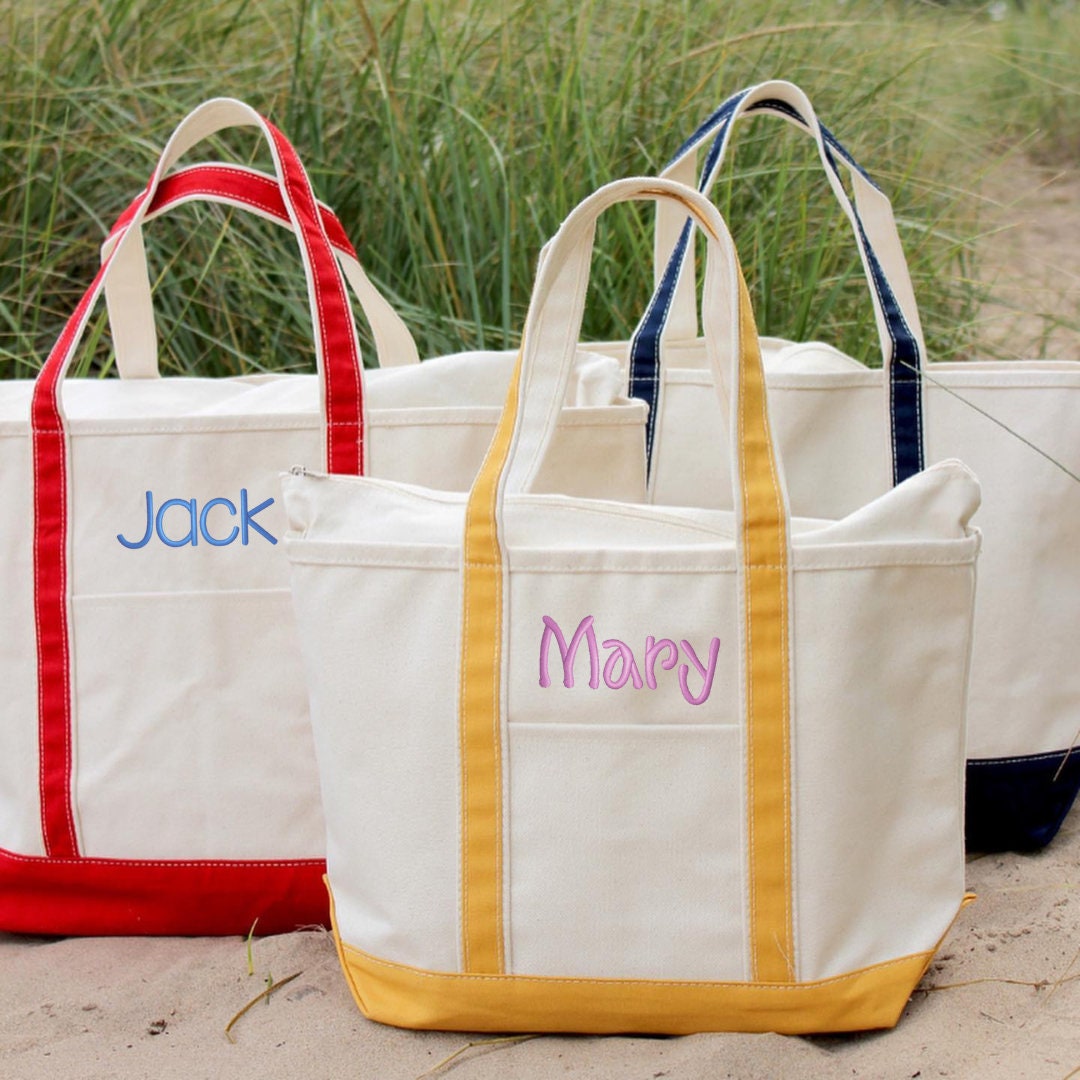 Custom Beach Bag Tote, Embroidered Tote Bag, Monogrammed Bridesmaid ...