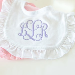 Personalized Ruffle Birthday Girl Baby Bib, First Birthday Bib, Newborn ...
