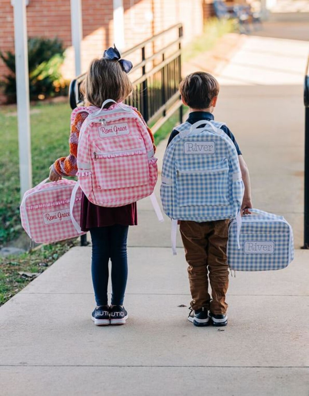 Monongram Personalized Gingham Backpack Lunch Diaper Bag - Etsy