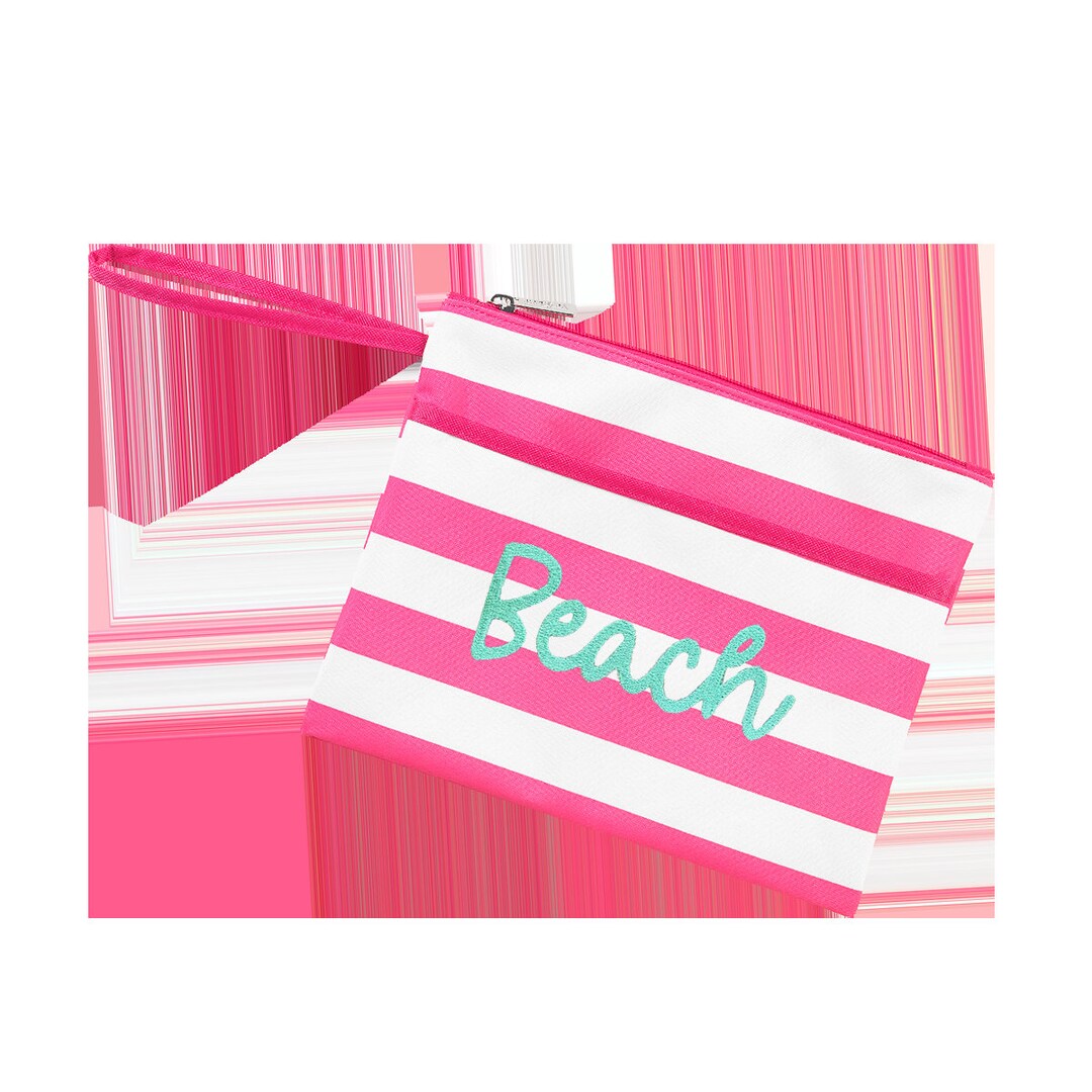 Beach Stripe Bag, Sunscreen Bag, Wet Bag, Summer Zipper Pouch, Beach ...