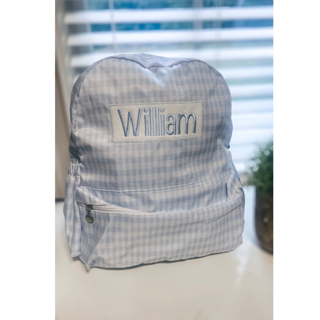 Monongram Personalized Gingham Backpack Lunch, Diaper Bag, Custom Kids ...