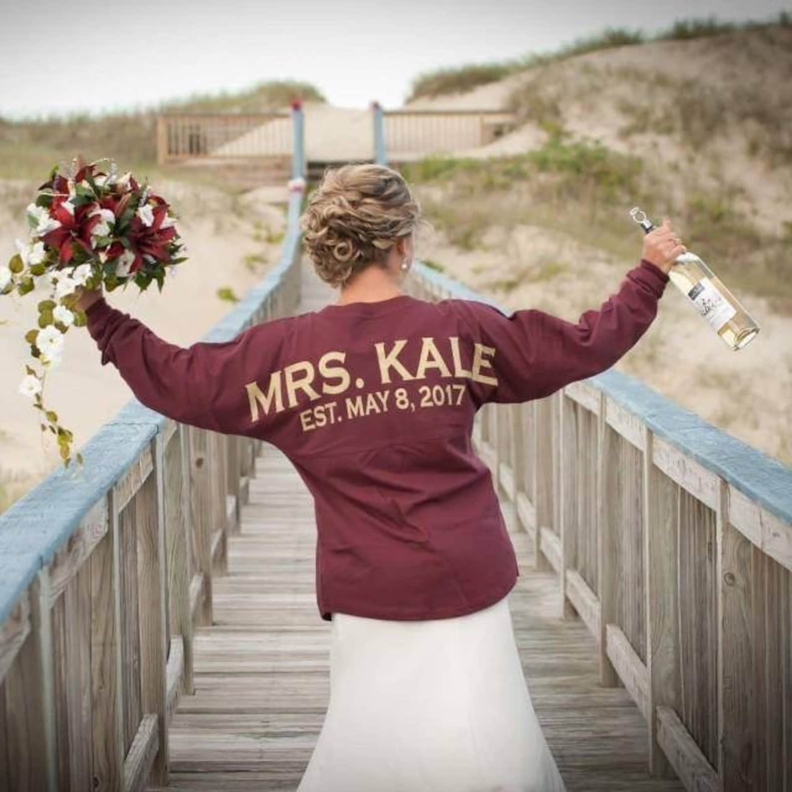 Oversized Mrs. Bride Jersey Shirt Honeymoon Shirt Engagement - Etsy