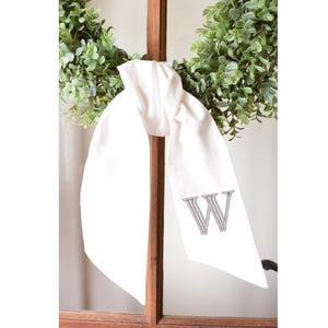 Monogram Wreath Sash for Front Door, Front Door Bow Sash, Initial Door ...
