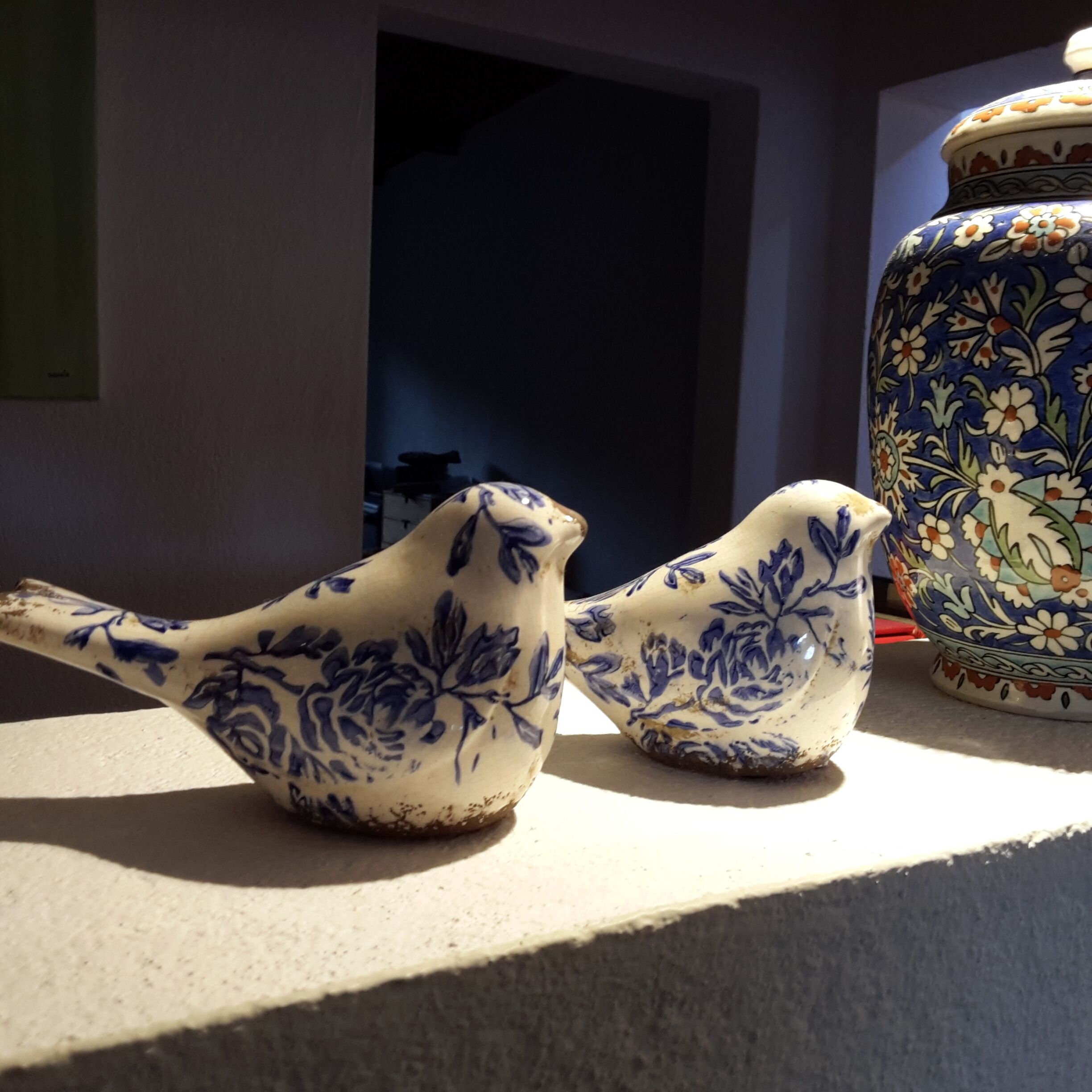 Chinaware Birds Vintage/bleu Blanc Ceramic Birds - Etsy