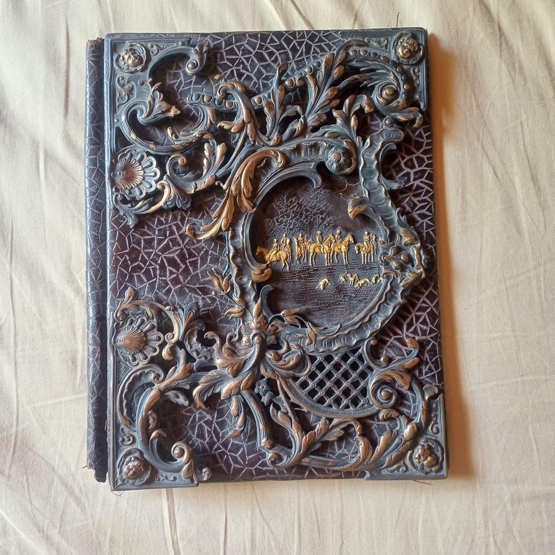 Antique Book /bible Cover Leather and Metal - Etsy