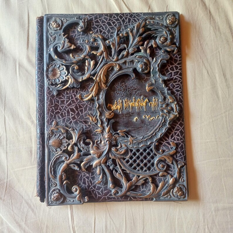 Antique Book /bible Cover Leather and Metal - Etsy