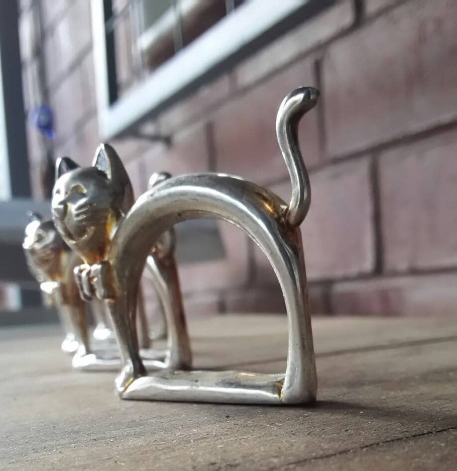Metal Cat Sculpture Vintage in Gold Tone - Etsy UK