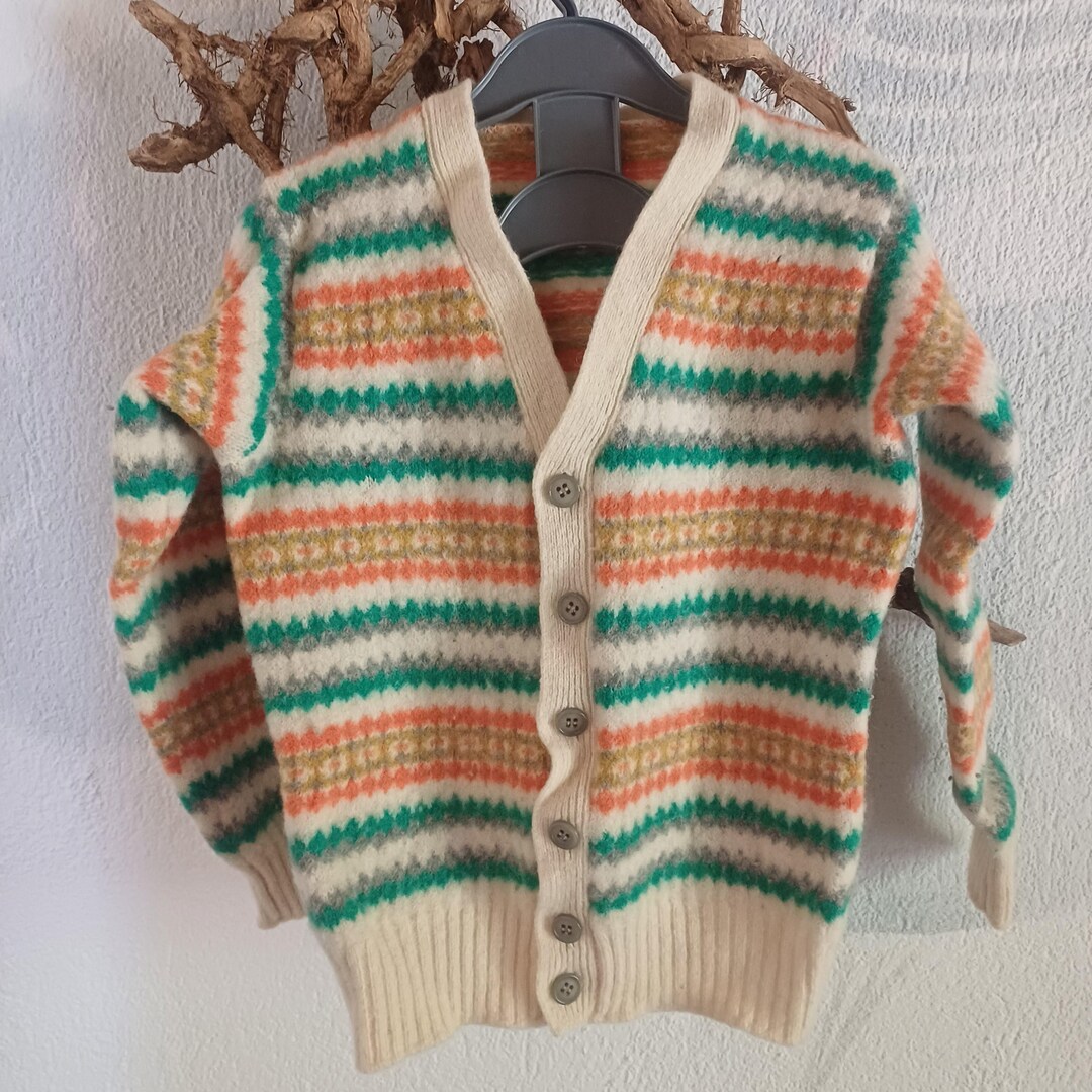 Kids Cardigan Italian,vintage Kids Woolen Cardigan Long Sleeve - Etsy
