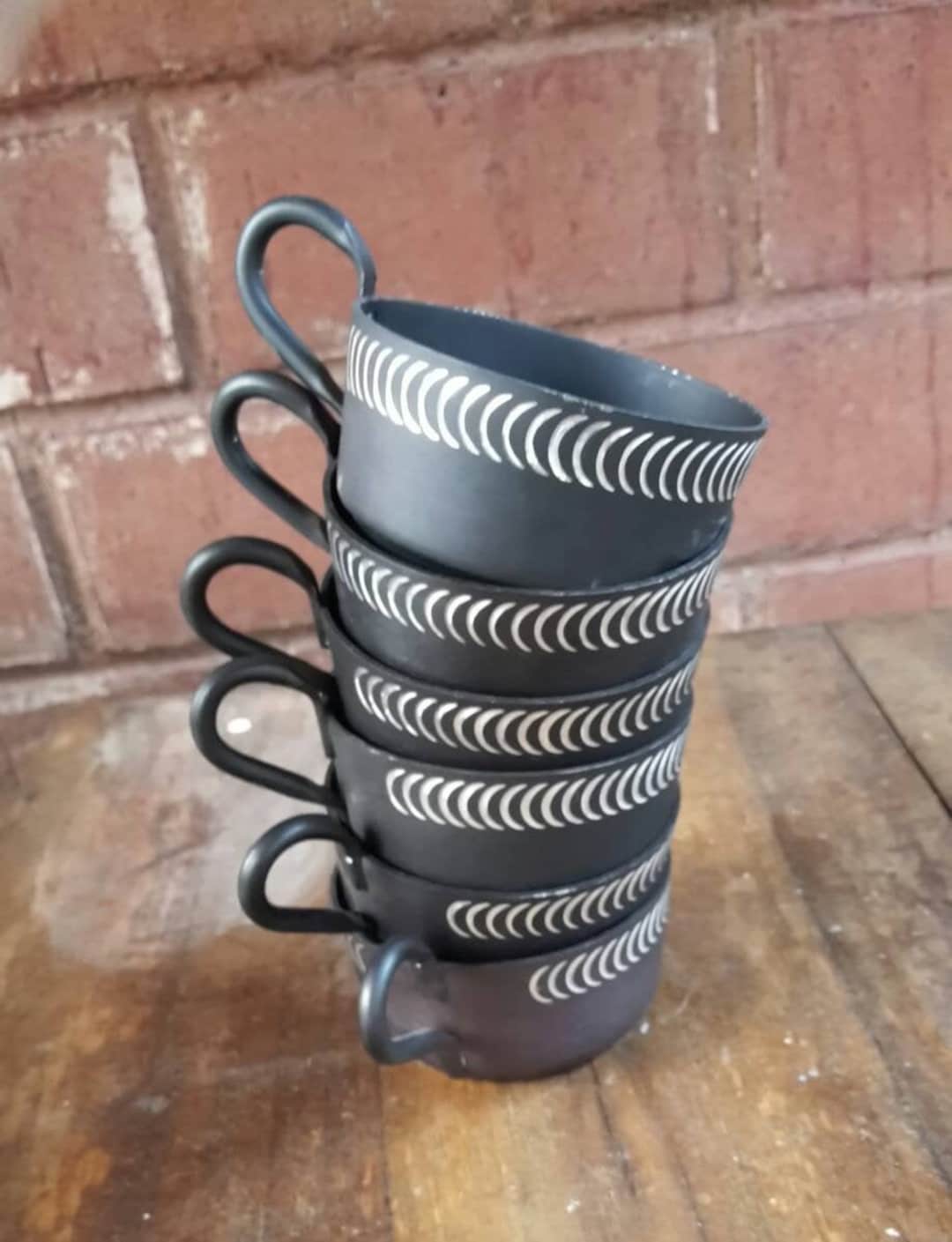 Metal Coffee Cups Black Set of 6 - Etsy
