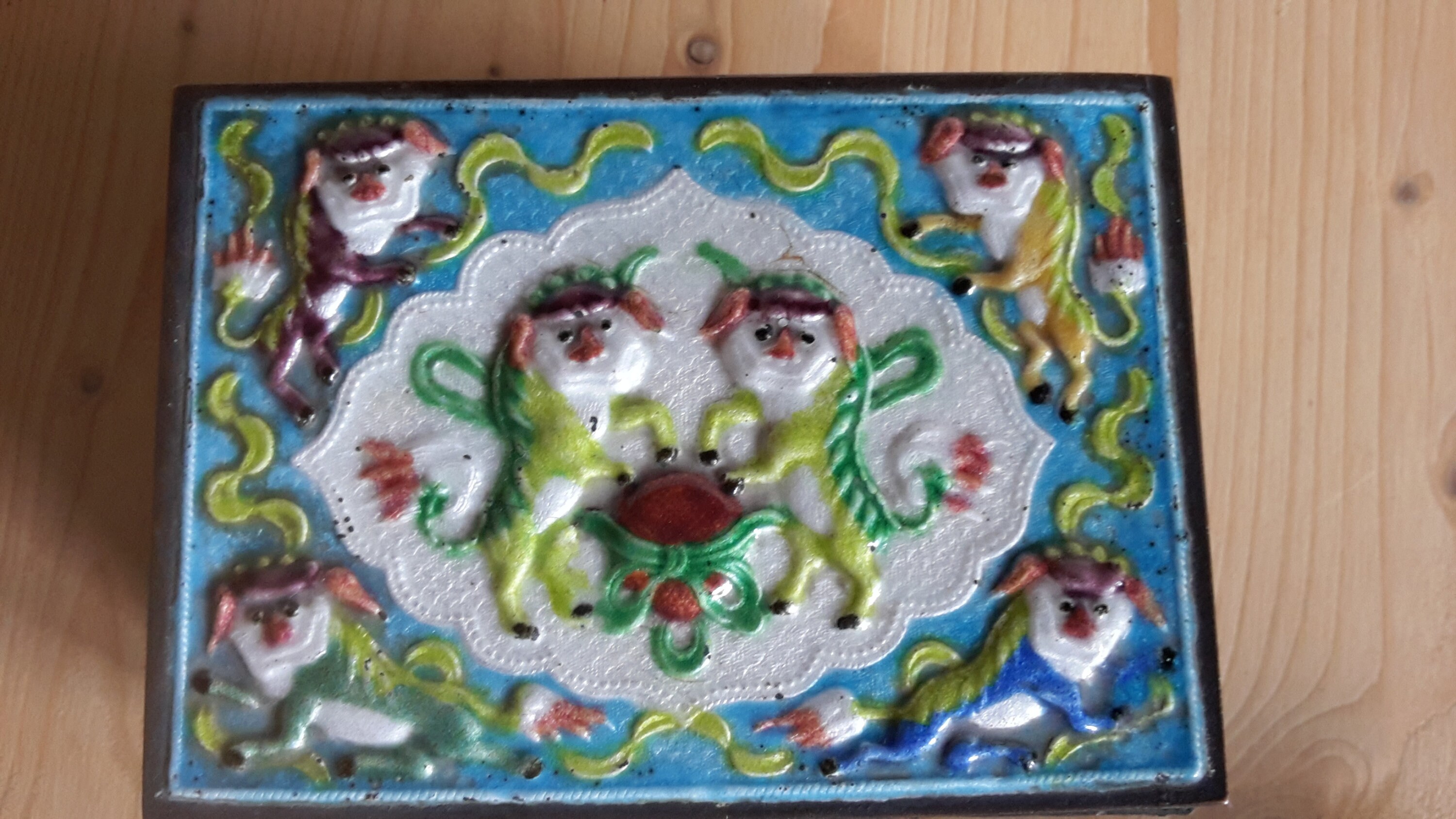 Antique Cloisonne Chinese Box/enamel Tobacco Box Chinese/metal Box ...