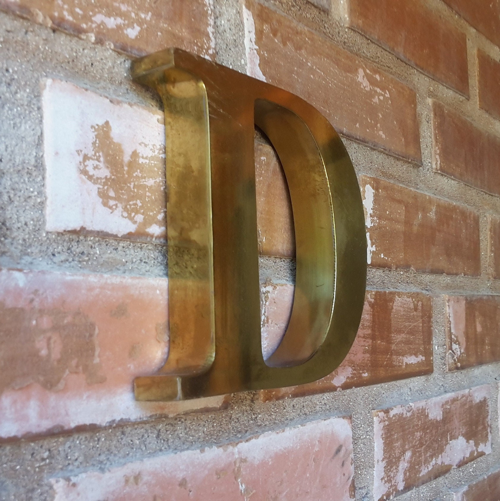 Brass D Letter Bold/letter D Sign Brass - Etsy