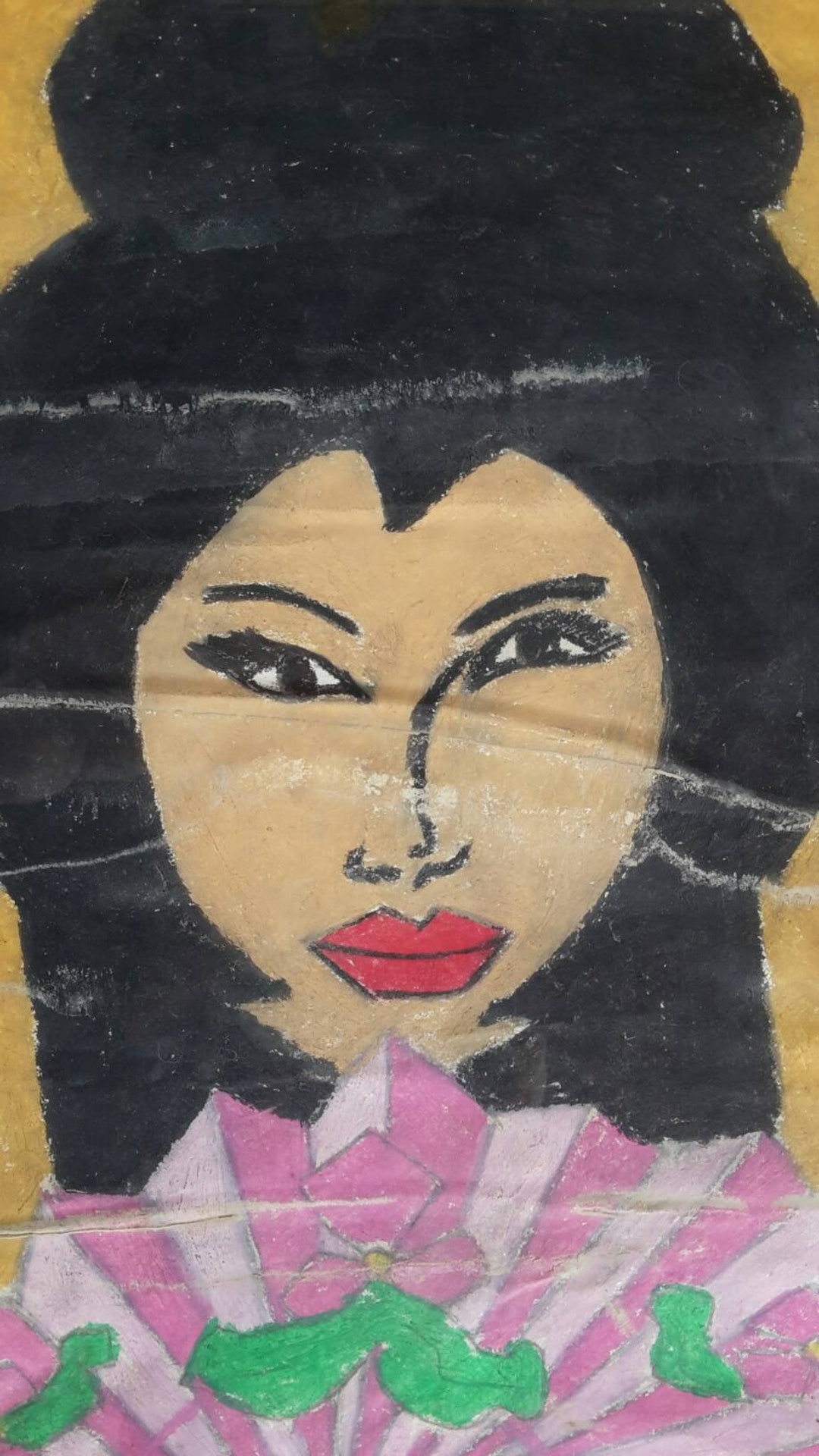 Geisha Portrait Pastel Painting/framed and Glassed Artwork Original - Etsy