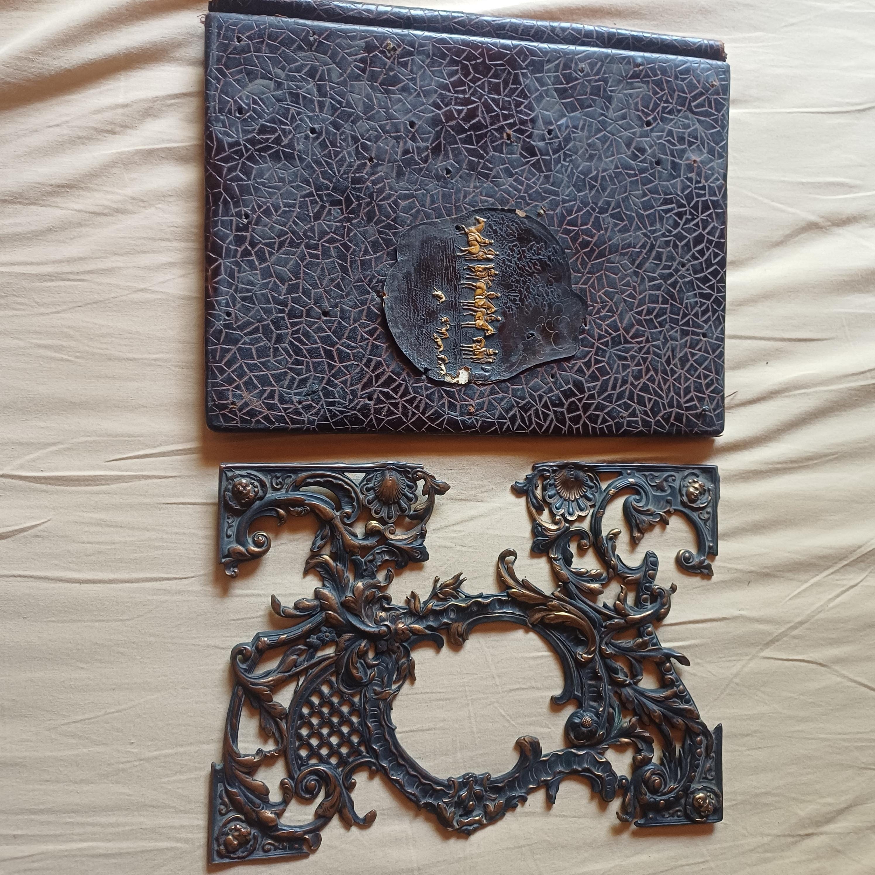 Antique Book /bible Cover Leather and Metal - Etsy