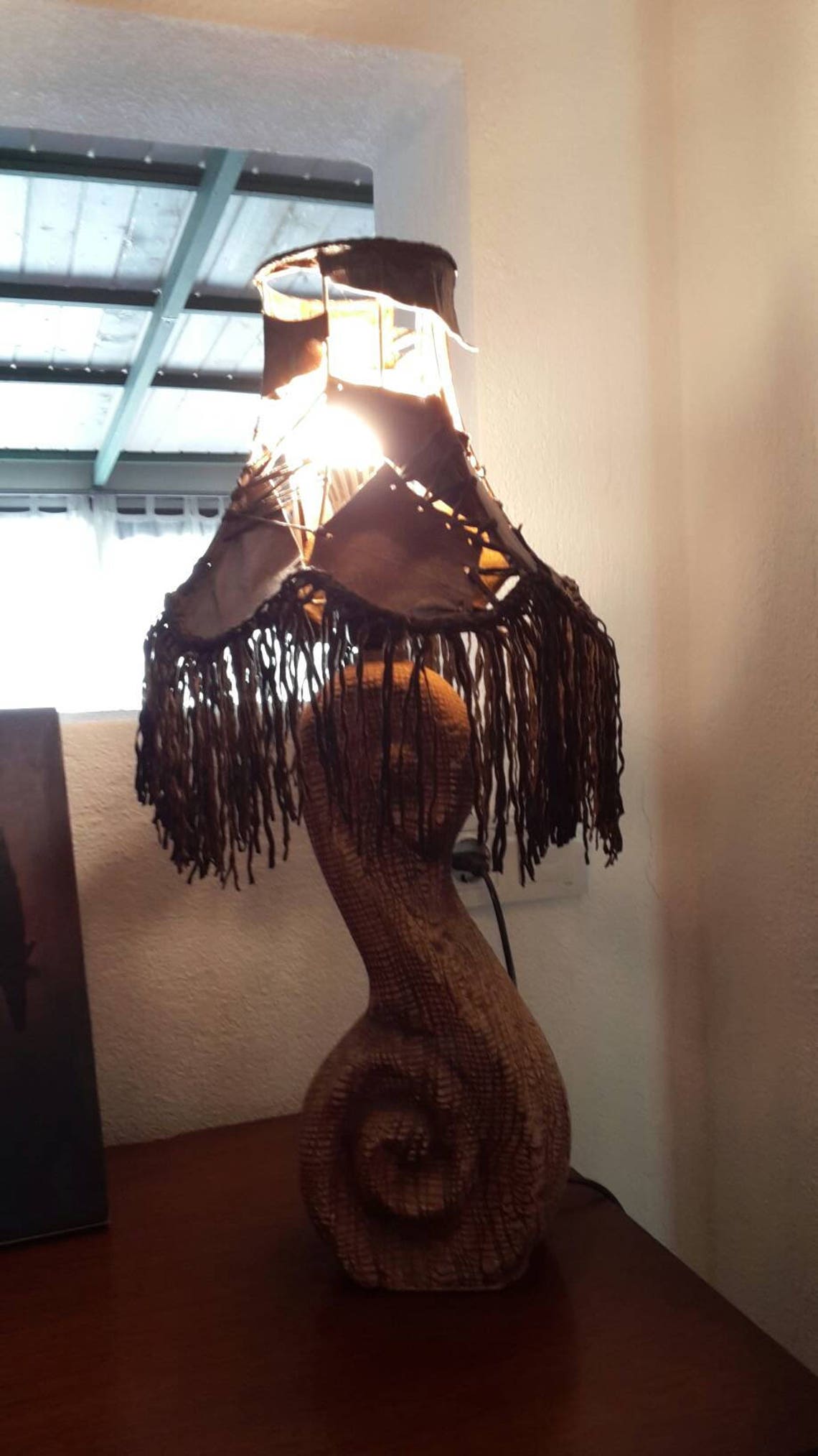 Leather Lamp Shade/abat-jour Cuir/leather Table Lamp - Etsy