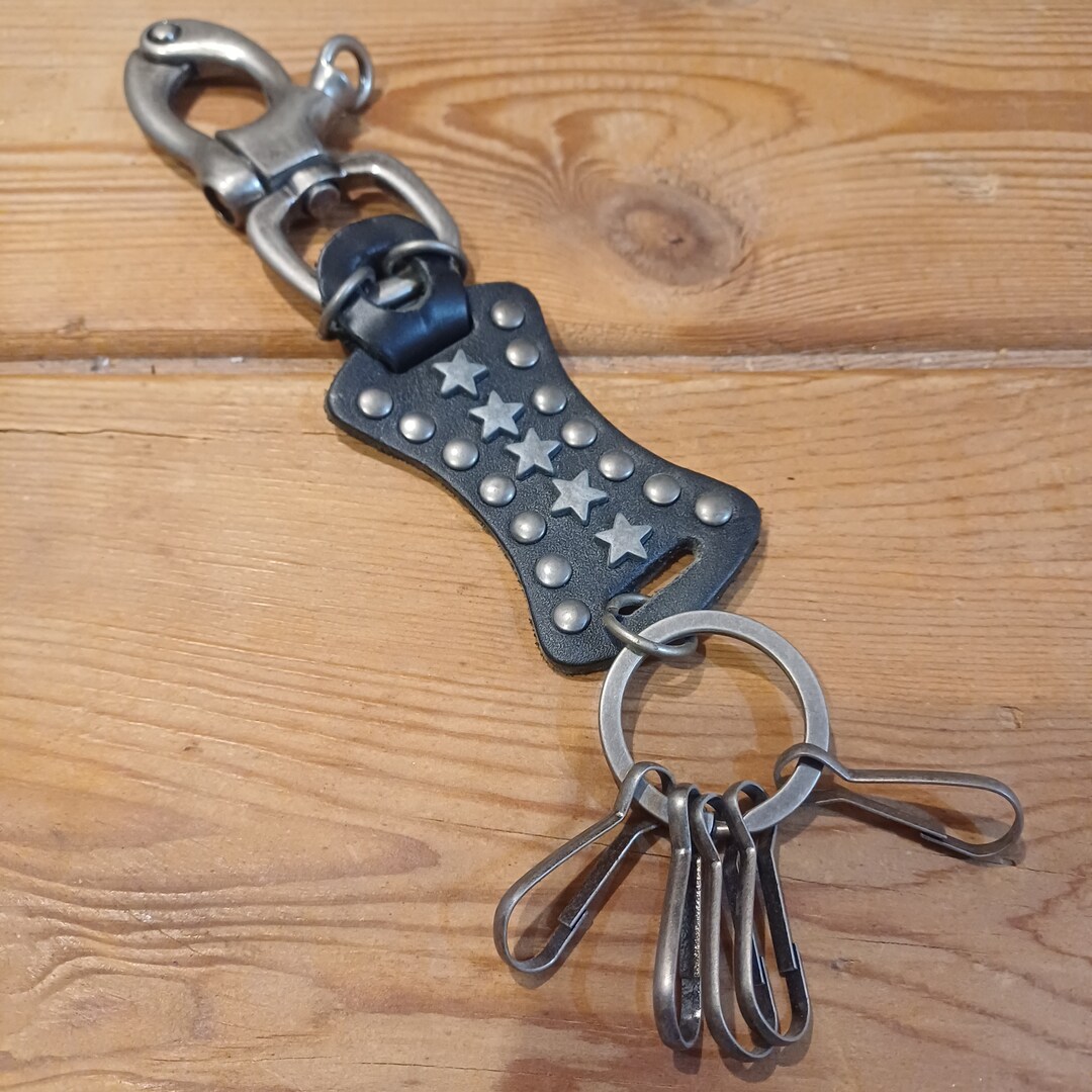 Carabiner Key Holder Bold Metal and Leather - Etsy