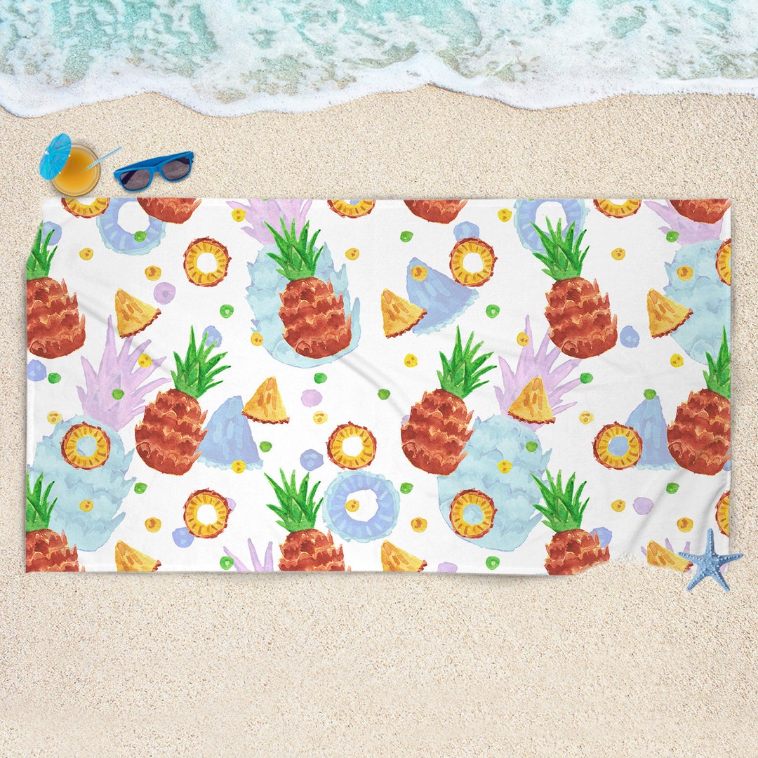 Pineapple Beach Towel | Tropical Huge Beach Towel | Fun Tropical Fruit ...